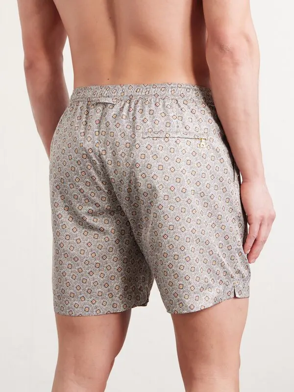Orlebar Brown Bulldog Straight-leg Mid-length Seersucker Swim Shorts - Brown