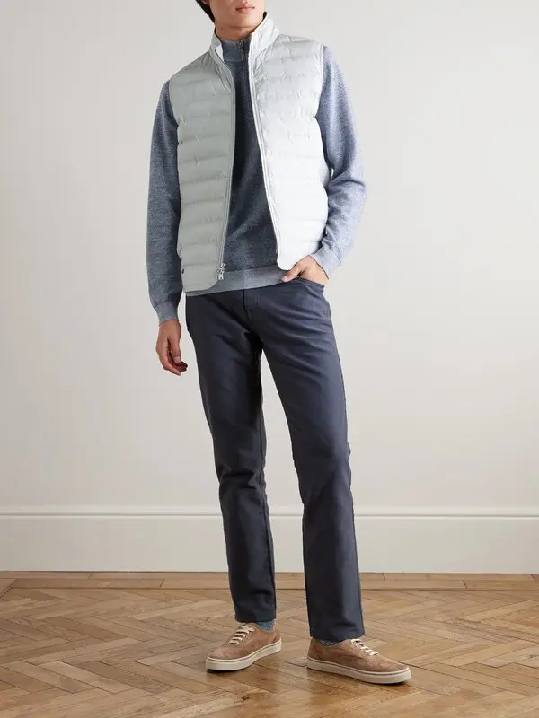 Peter Millar Barlow Merino Wool, Linen And Cotton-blend Half-zip Sweater