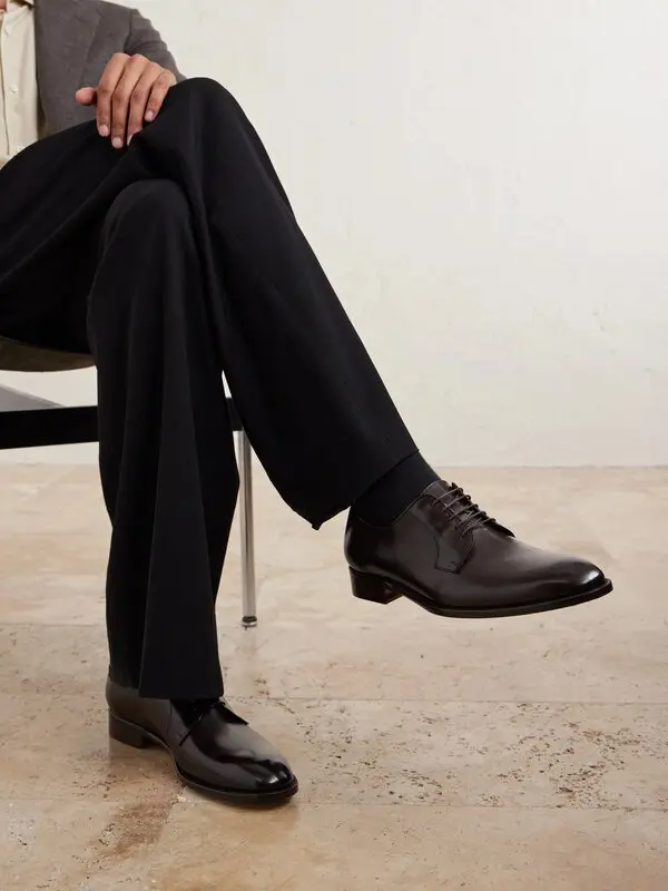 Mr P. Leather Derby Shoes - Brown