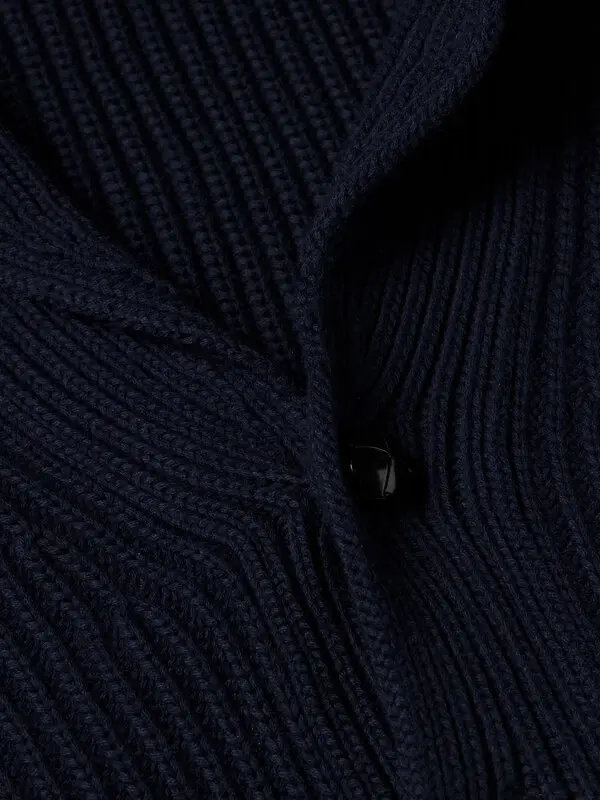 Mr P. Shawl-collar Ribbed Cotton And Cashmere-blend Cardigan