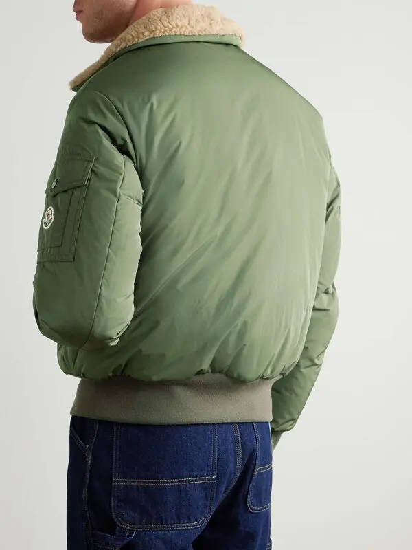 Moncler Maulevrier Reversible Plush And Shell Bomber Jacket