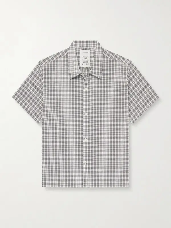 MFPEN Holiday Checked Textured Cotton-blend Shirt