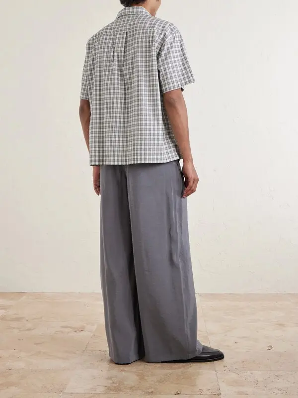 MFPEN Holiday Checked Textured Cotton-blend Shirt