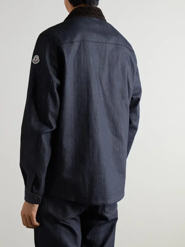 Moncler Corduroy-trimmed Denim Trucker Jacket