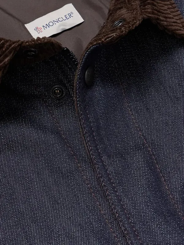 Moncler Corduroy-trimmed Denim Trucker Jacket