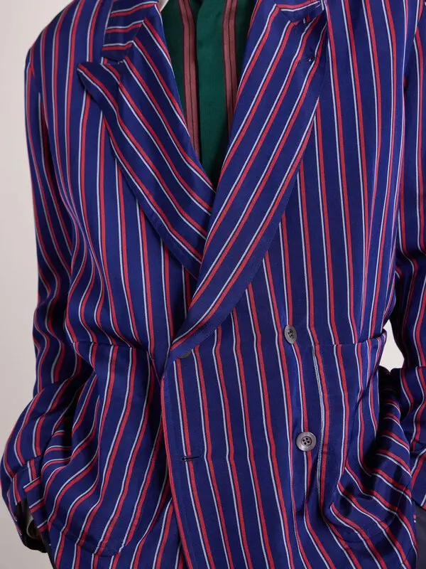 Dries Van Noten Double-breasted Striped Twill Blazer