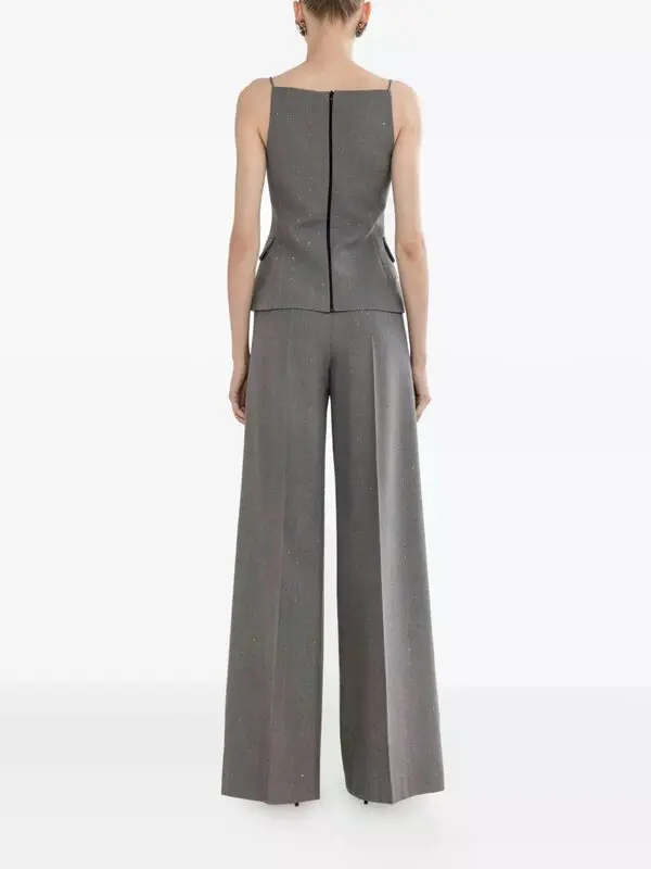 NISSA Sequined Wide-leg Trousers