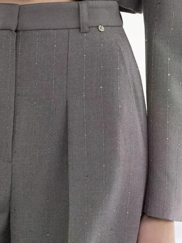 NISSA Sequined Wide-leg Trousers