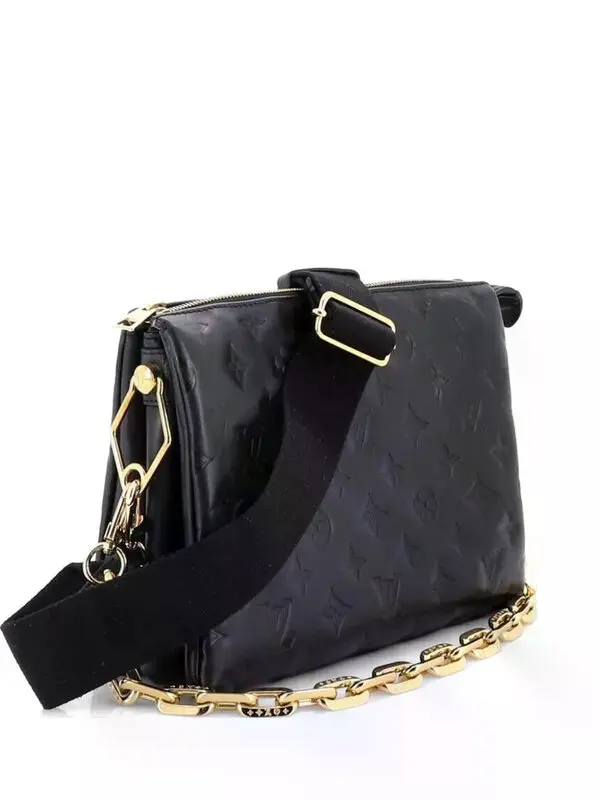 LOUIS VUITTON Coussin Pm Crossbody Bag Monogram Embossed Lambskin - Black