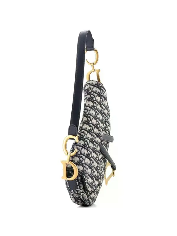 Dior Saddle Handbag Oblique Canvas Medium - Blue