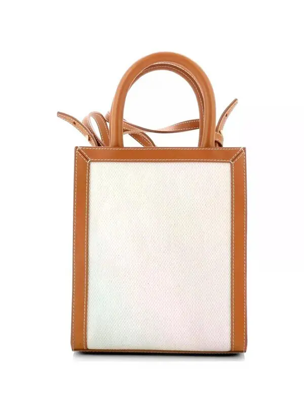 Celine Vertical Cabas Canvas Mini Tote - Neutrals
