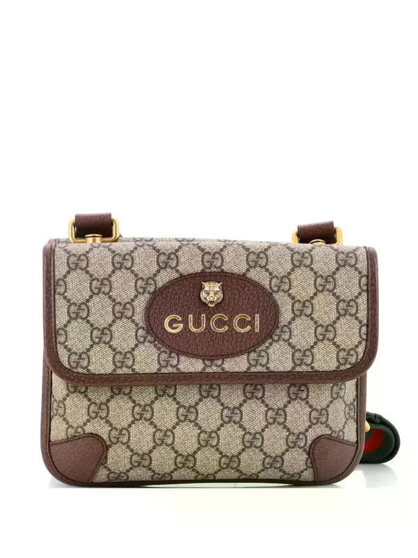 Gucci Neo Vintage Flap Messenger Gg Coated Canvas Small - Brown
