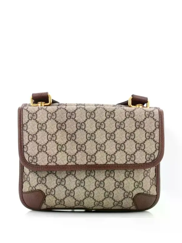 Gucci Neo Vintage Flap Messenger Gg Coated Canvas Small - Brown