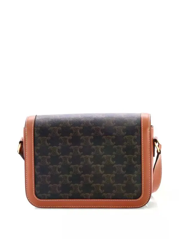 Celine Triomphe Coated Canvas Medium Shoulder Bag - Brown