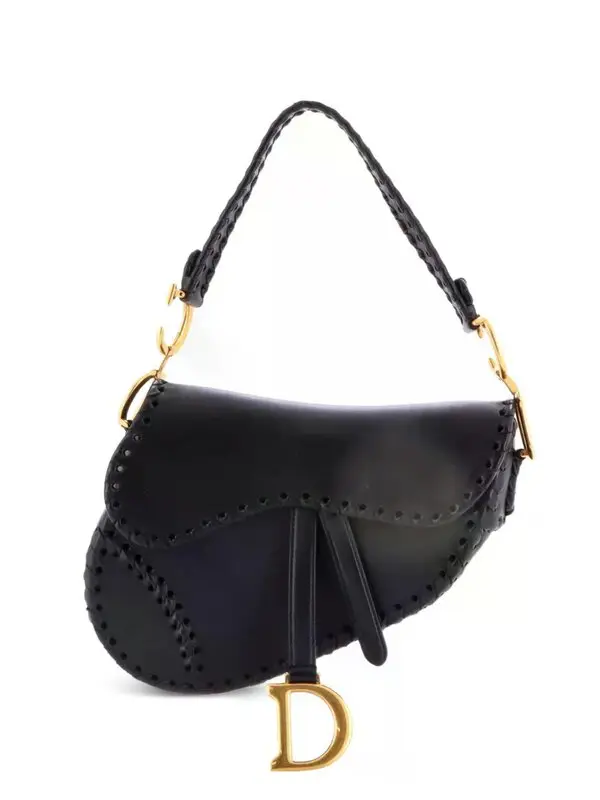 Dior Saddle Handbag With Whipstitch Leather Strap