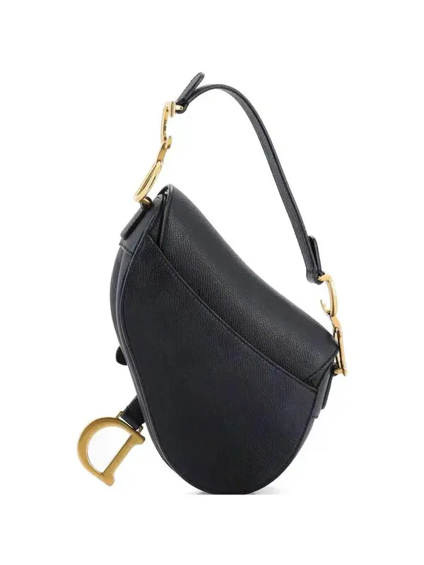 Dior Saddle Handbag Leather Mini Shoulder Bag - Black