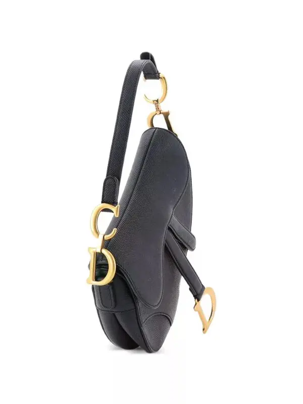 Dior Saddle Handbag Leather Mini Shoulder Bag - Black