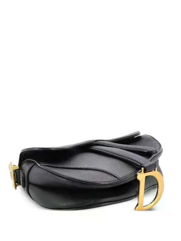 Dior Saddle Handbag Leather Mini Shoulder Bag - Black