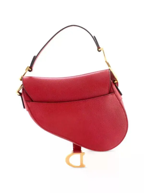 Dior Saddle Handbag Leather Mini Shoulder Bag - Red