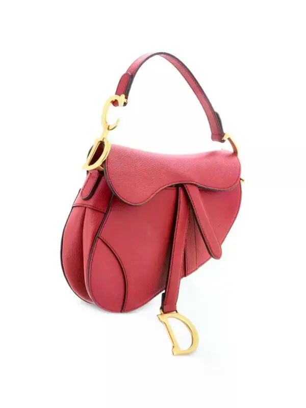 Dior Saddle Handbag Leather Mini Shoulder Bag - Red