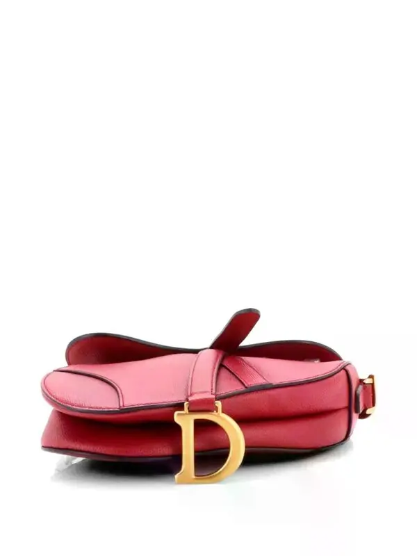 Dior Saddle Handbag Leather Mini Shoulder Bag - Red