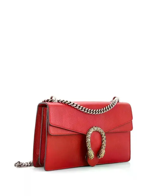 Gucci Dionysus Top Handle Chain Bag Leather Shoulder Bag - Red