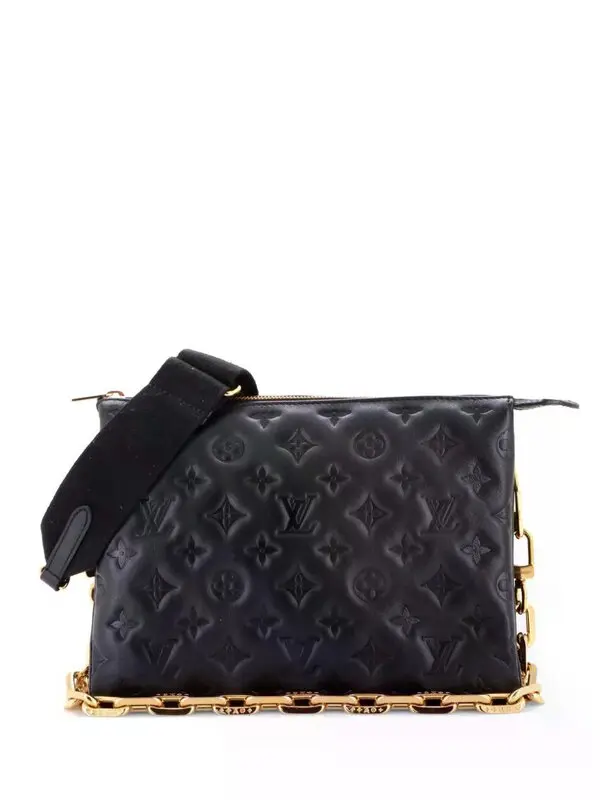 LOUIS VUITTON Coussin Pm Crossbody Bag Monogram Embossed Lambskin - Black