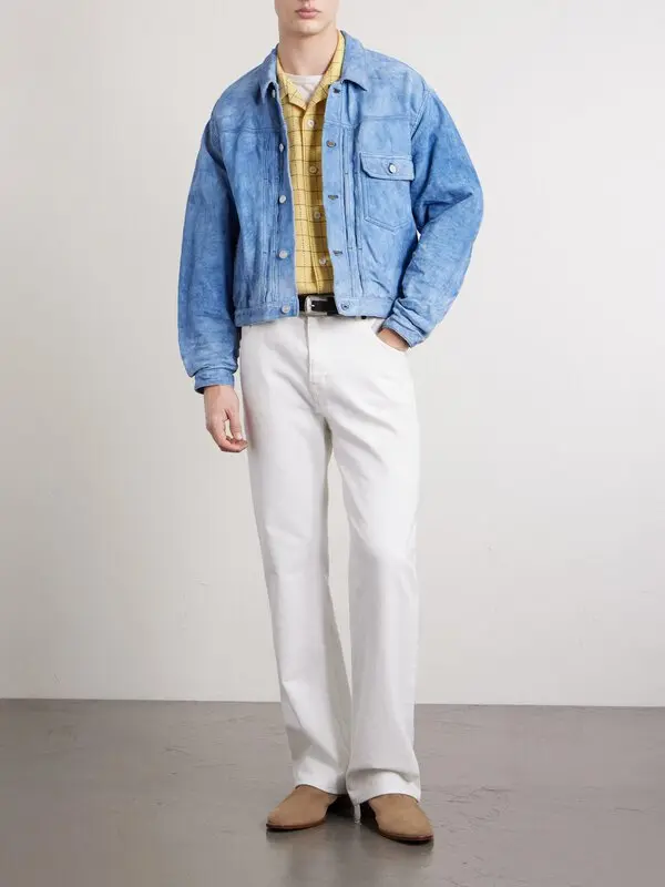 Visvim 102x Cropped Leather Jacket - Blue
