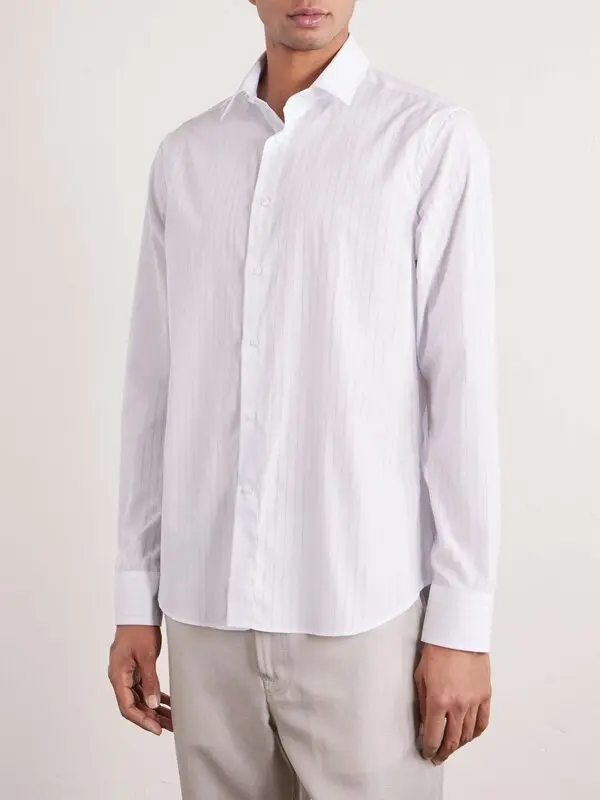 Canali Pinstriped Cotton Shirt