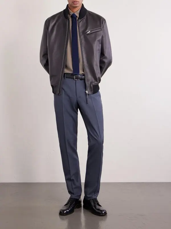 Canali Straight-leg Super 130s Wool Suit Trousers