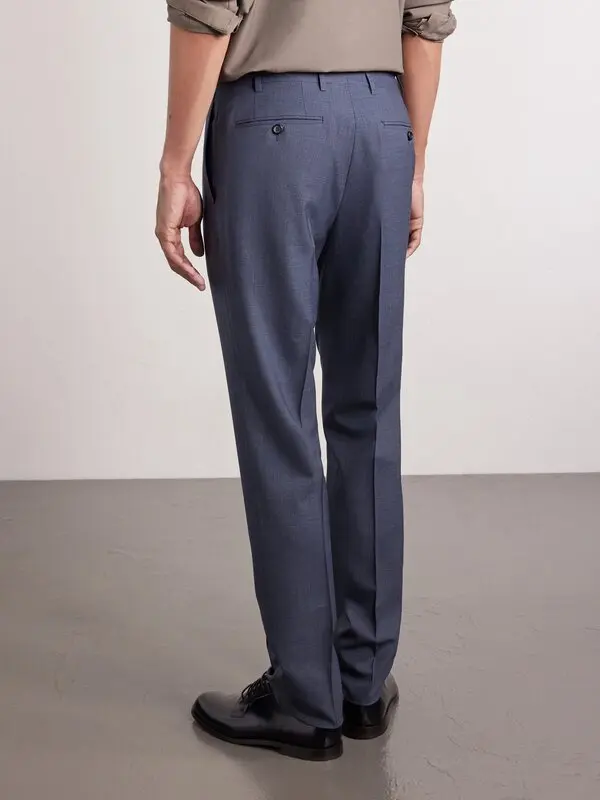 Canali Straight-leg Super 130s Wool Suit Trousers