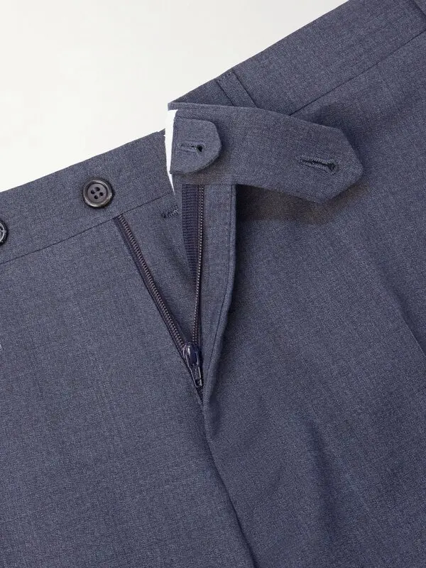 Canali Straight-leg Super 130s Wool Suit Trousers - Blue