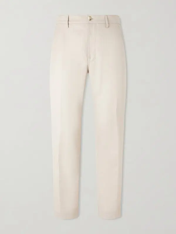 Canali Straight-leg Wool And Linen-blend Suit Trousers - Neutrals