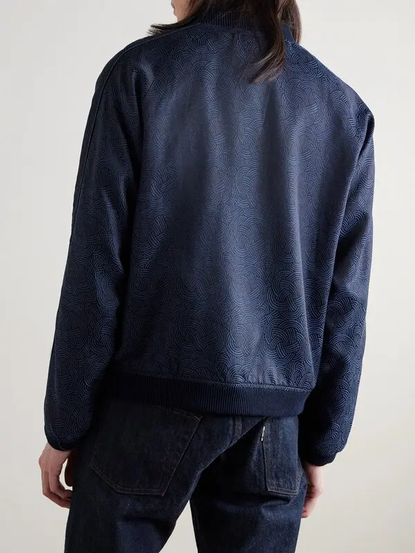 Blue Blue Japan Satin-jacquard Bomber Jacket - Blue