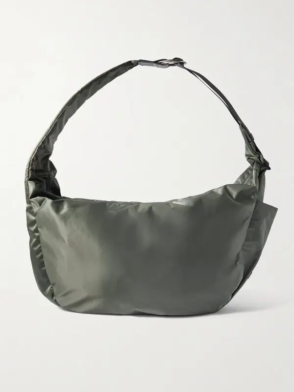 MASTER-PIECE CO Ark Leather-trimmed Nylon Shoulder Bag - Green