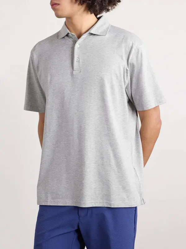 Peter Millar Excursionist Stretch-cotton And Modal-blend Polo Shirt - Gray