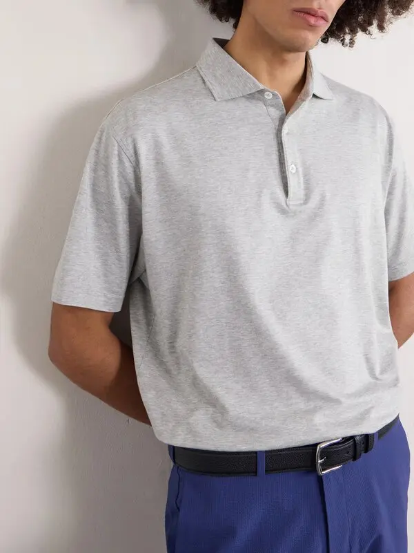 Peter Millar Excursionist Stretch-cotton And Modal-blend Polo Shirt - Gray
