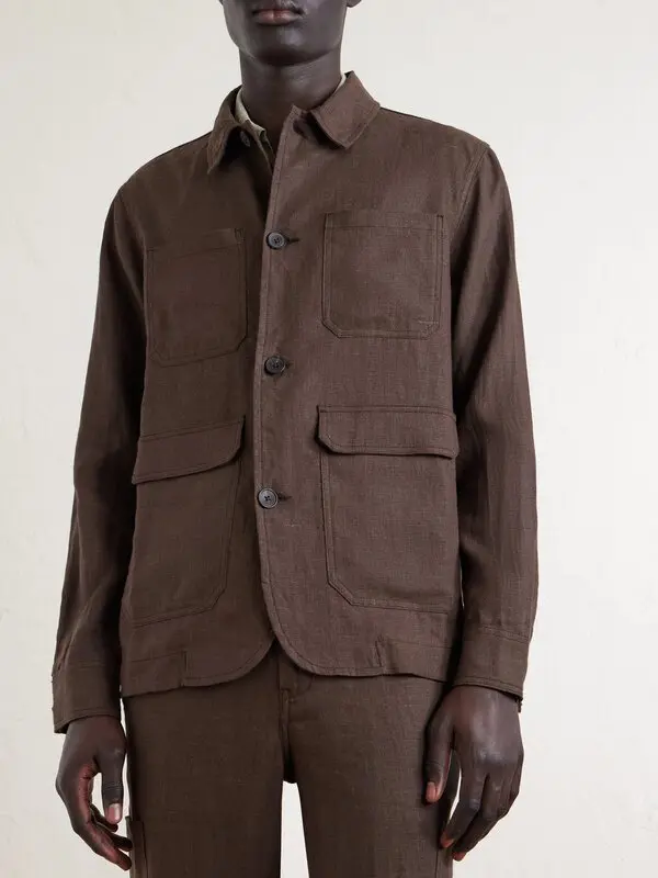 Mr P. Linen Overshirt - Brown