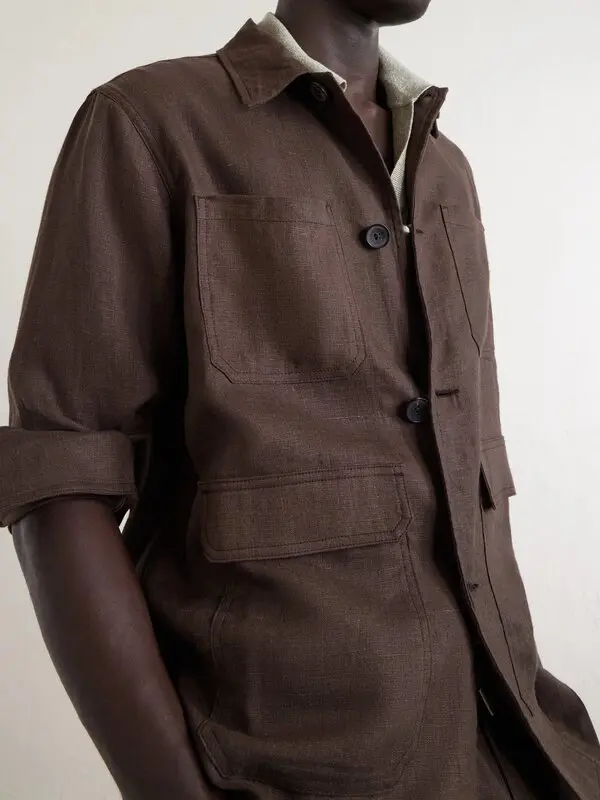Mr P. Linen Overshirt - Brown