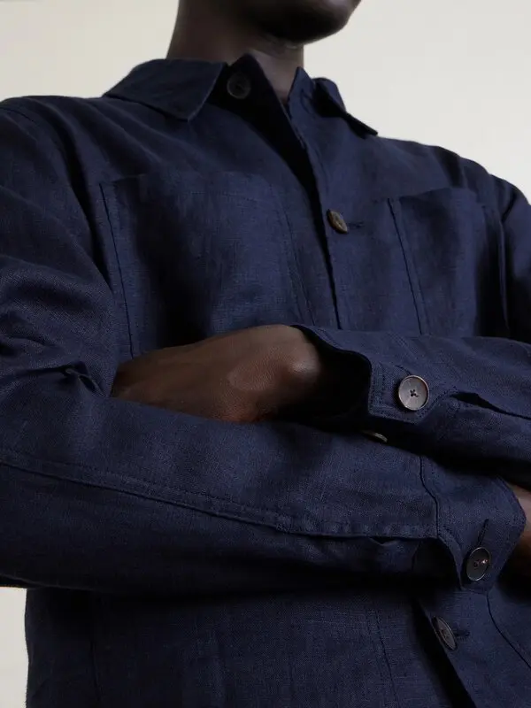 Mr P. Linen Overshirt - Blue