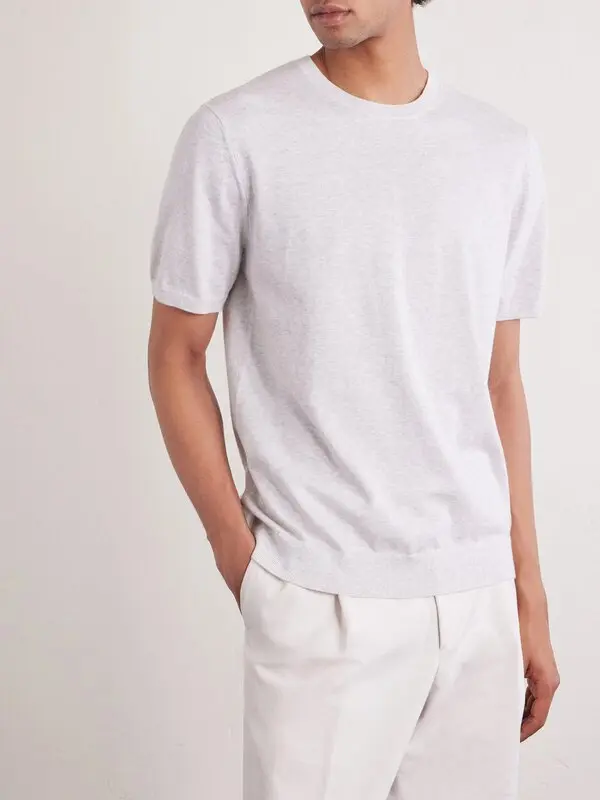 Mr P. Organic Cotton And Cashmere-blend T-shirt - White