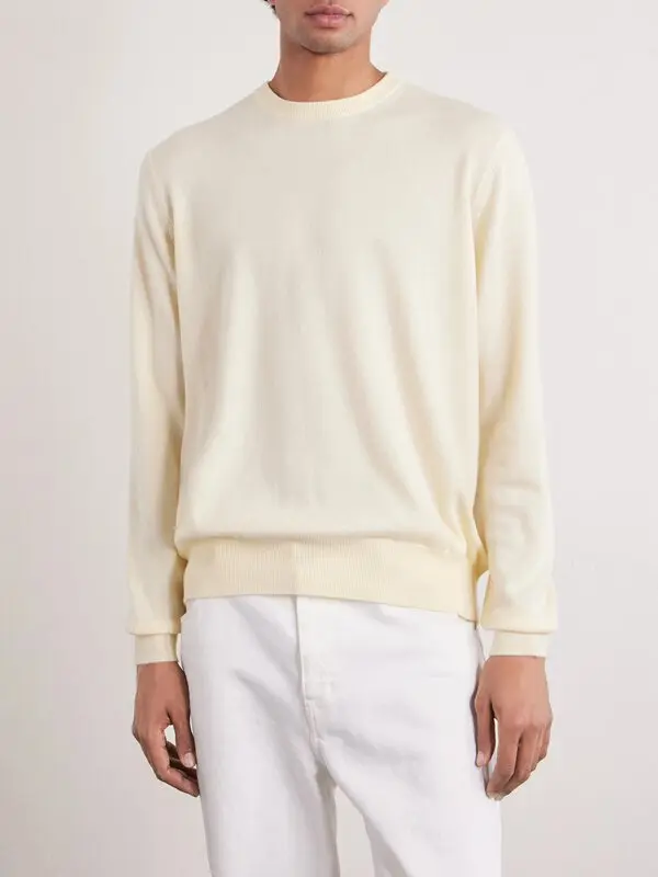 Loro Piana Slim-fit Baby Cashmere Sweater - Yellow