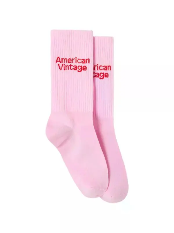 American Vintage Clypsun Logo Socks - Pink