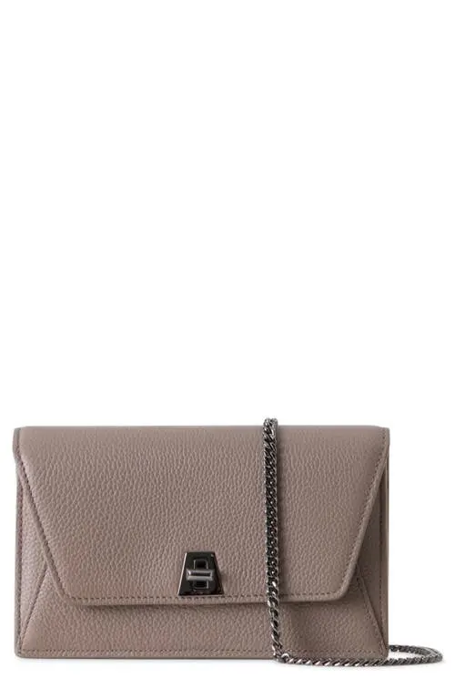 Akris Anouk Leather Wallet On A Chain - Taupe