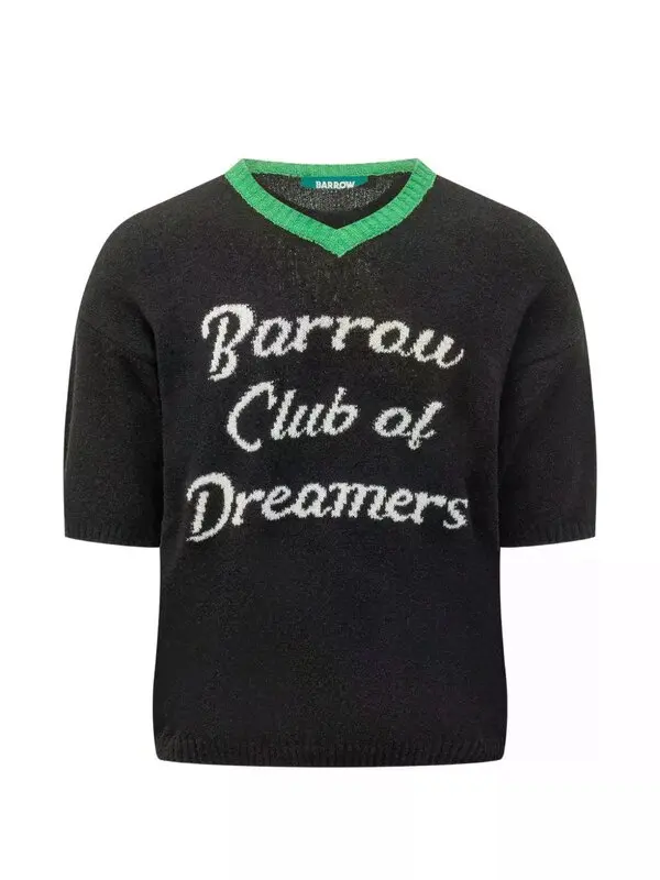 BARROW V-neck Knitted T-shirt - Black