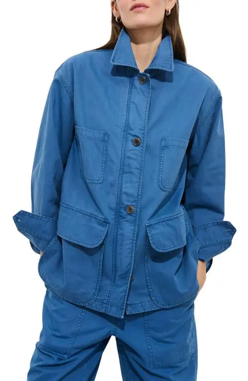 ALEX MILL Cotton Painter Jacket - Washed Cobalt