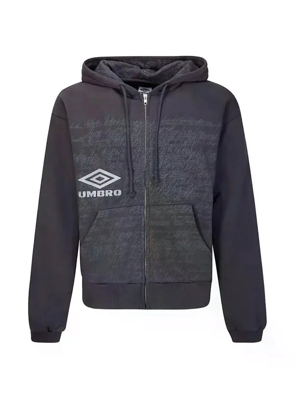 UMBRO X Slam Jam Text-print Zip-up Hoodie - Black
