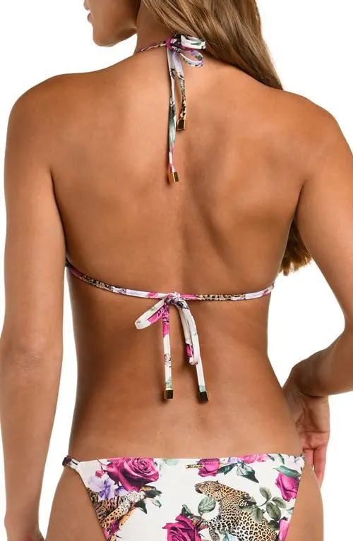 L'Agence Annabelle Rose Leopard Print Underwire Triangle Bikini Top - White Multi