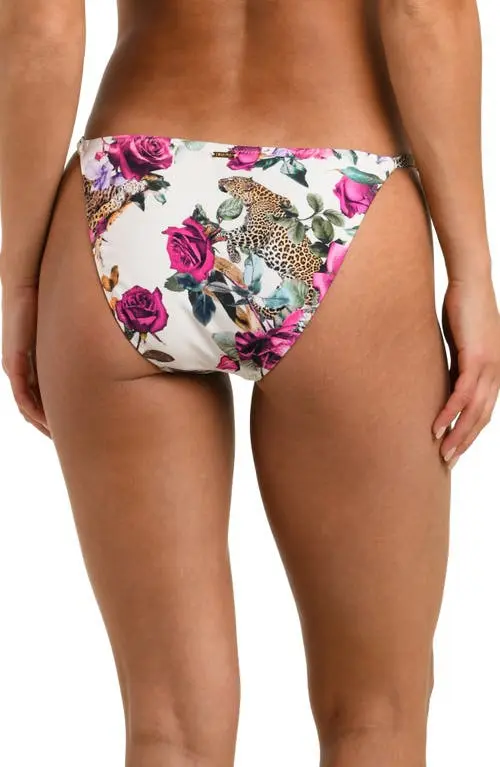 L'Agence Leopard Printed Bikini Bottom - White Multi
