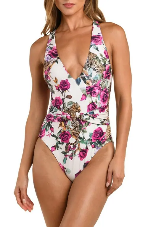 L'Agence Rose Leopard One-piece Swimsuit